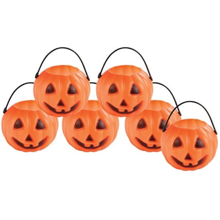 Mini Pots Citrouille Orange Halloween x6 | Tralala-Fêtes.fr